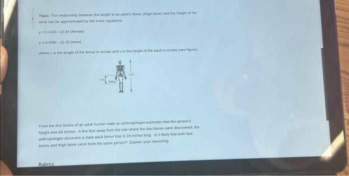 Solved Tapic: The relasionship between the length of at | Chegg.com