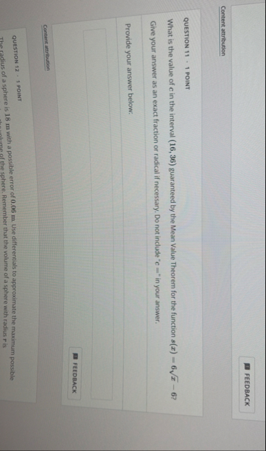Solved Content attributionQUESTION 11 . 1 ﻿POINTWhat is the | Chegg.com