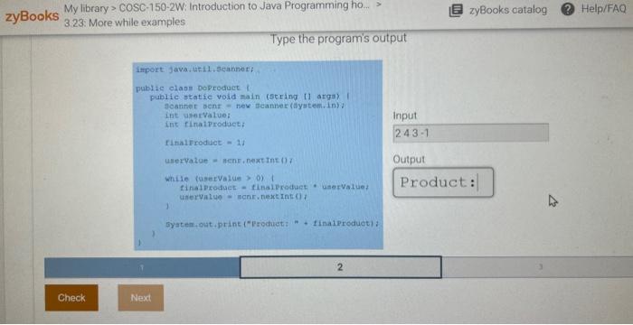 Solved Java Zybooks Challenge 3.23.1 While loop with | Chegg.com