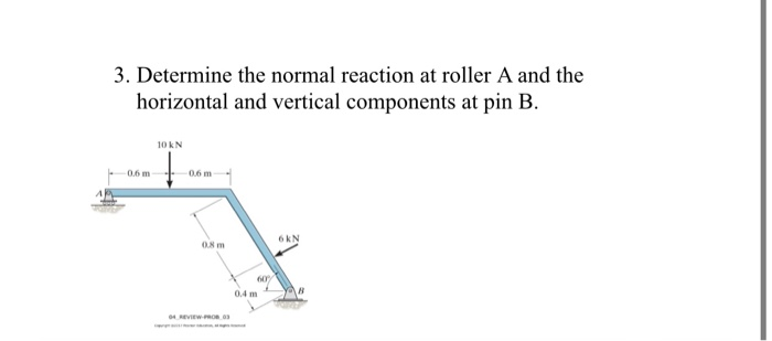 Solved 3. Determine the normal reaction at roller A and the | Chegg.com