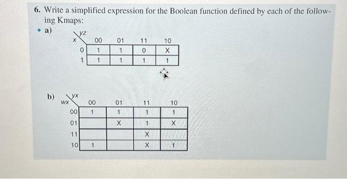 Solved 6. Write a simplified expression for the Boolean | Chegg.com