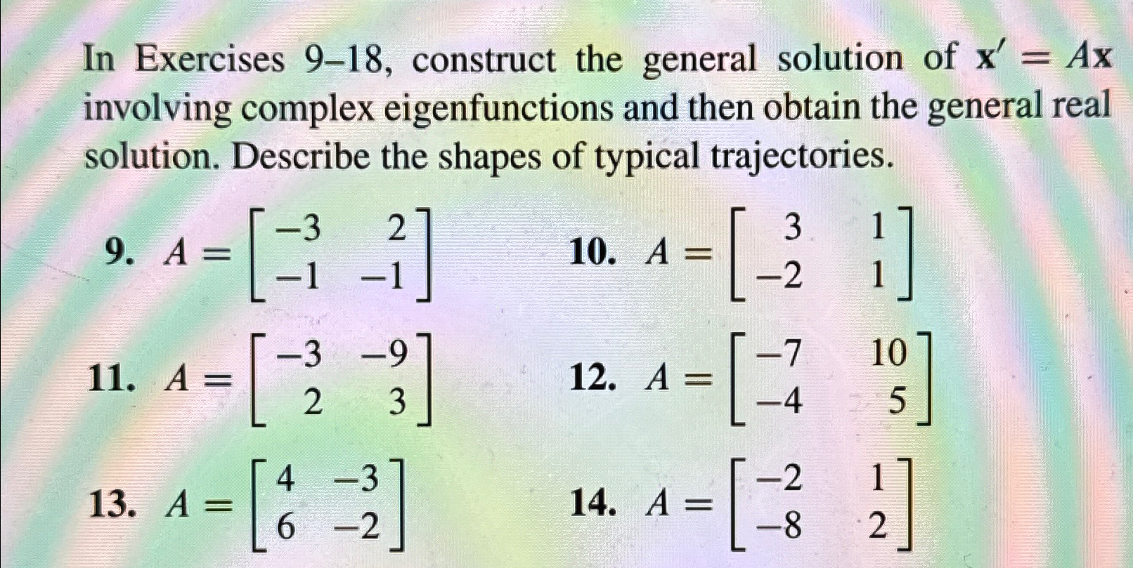 Solved In Exercises 9-18, ﻿construct the general solution of | Chegg.com
