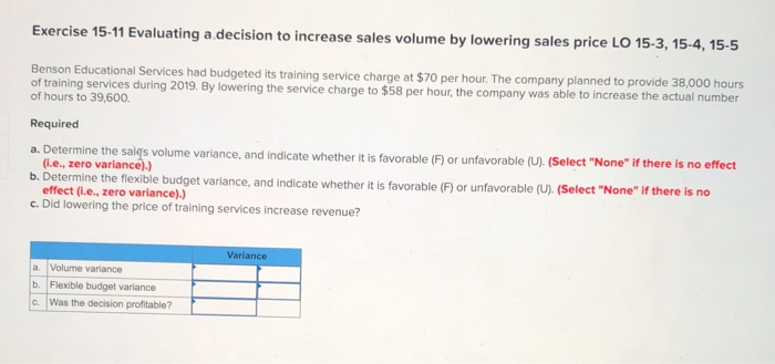 Solved Exercise 15-11 Evaluating a decision to increase | Chegg.com