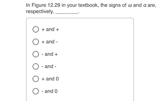 Solved In Figure 12.29 in your textbook, the signs of ω and | Chegg.com