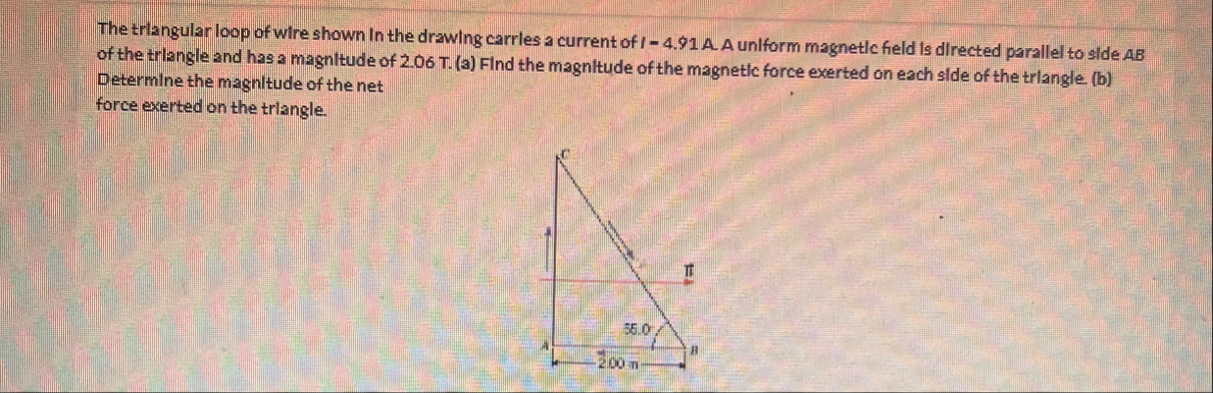 Solved The triangular loop of wire shown in the drawing | Chegg.com