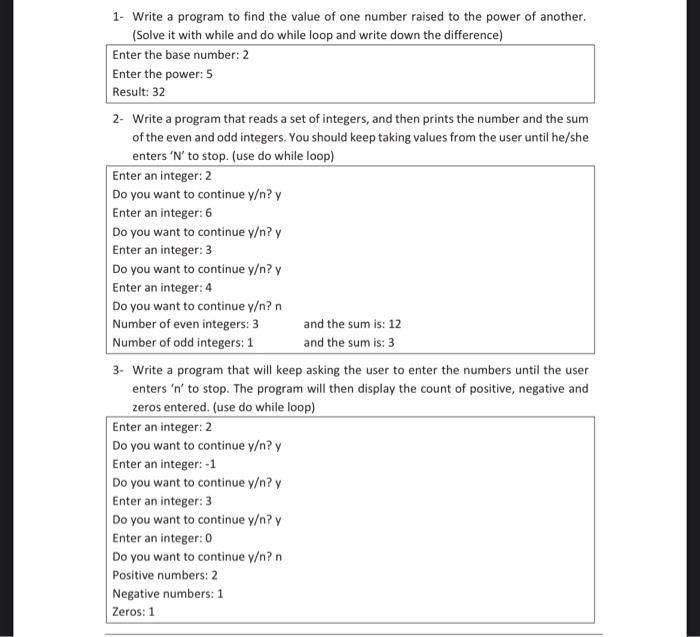 Solved 1. Write a program to find the value of one number | Chegg.com