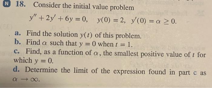 Solved 18. Consider the initial value problem | Chegg.com