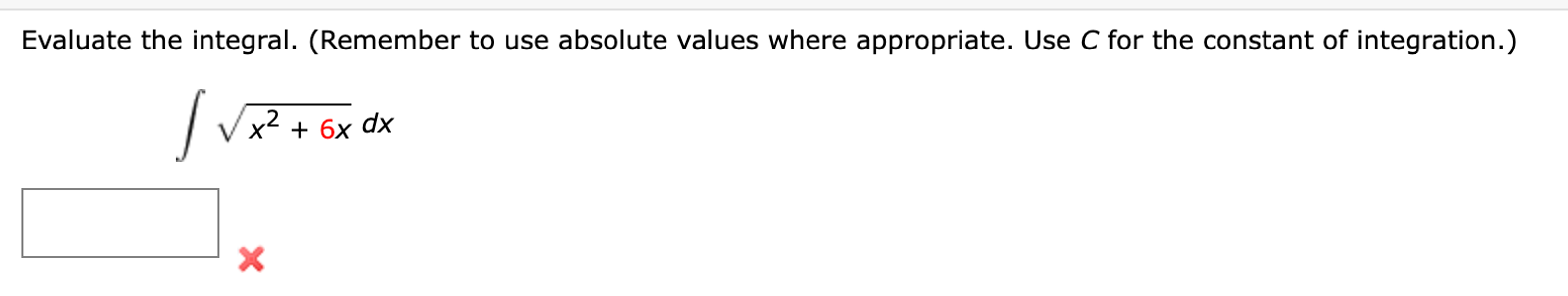Solved Evaluate the integral. (Remember to use absolute | Chegg.com