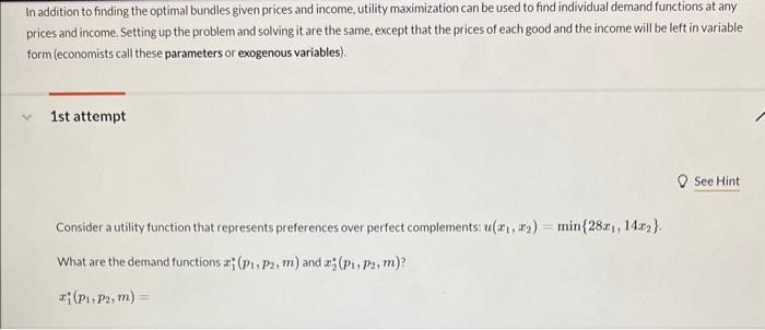 Solved In addition to finding the optimal bundles given | Chegg.com