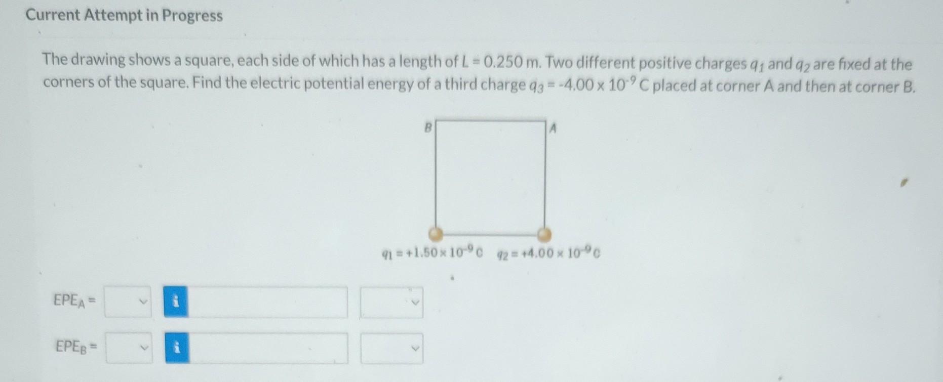 Solved The drawing shows a square, each side of which has a | Chegg.com