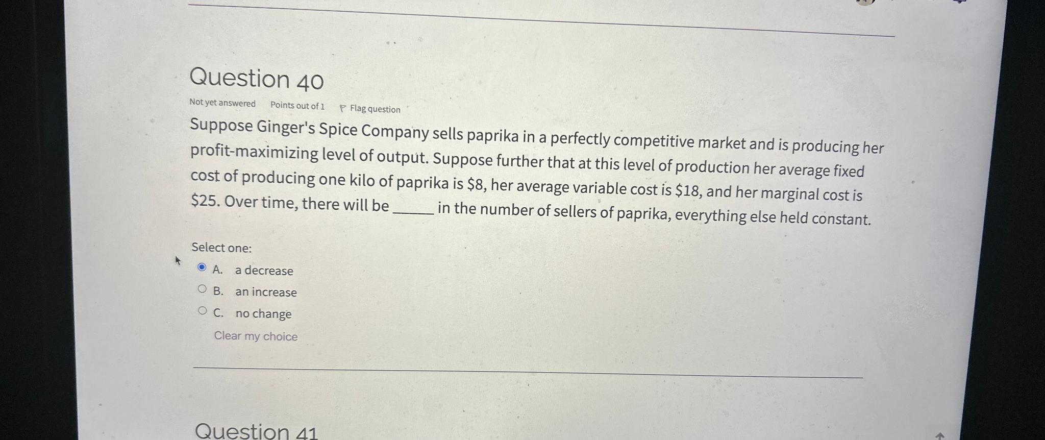 Solved Question 40Not yet answeredPoints out of 1Suppose | Chegg.com