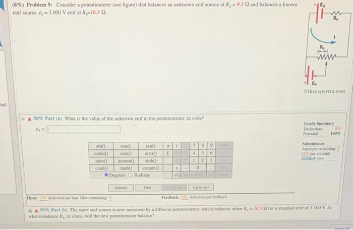 Solved (8\%) Problem 9: Consider a potentiometet (see | Chegg.com Solved (8\%) Problem 9: Consider a potentiometet (see | Chegg.com