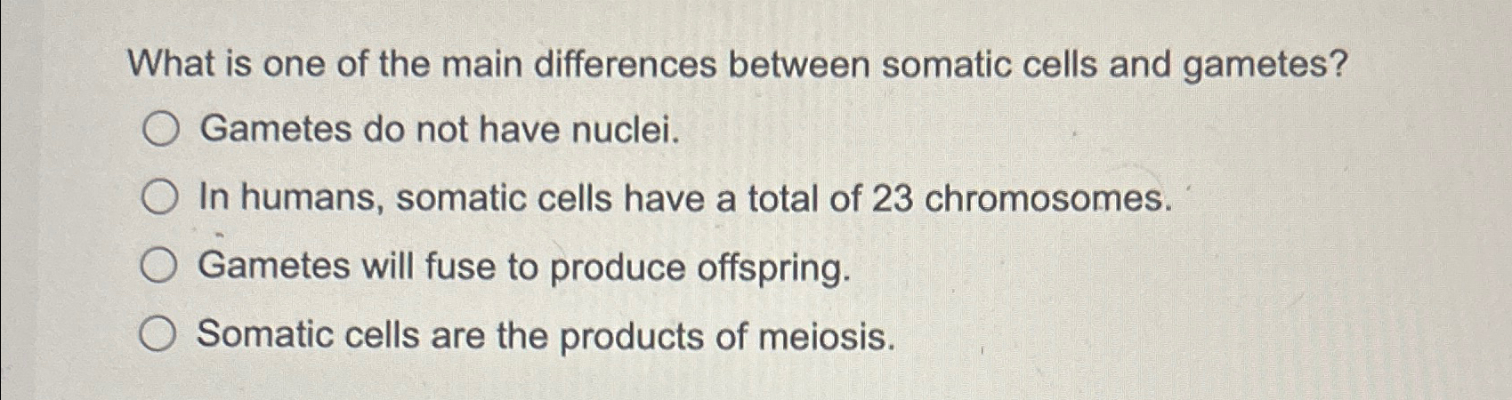 Solved What is one of the main differences between somatic | Chegg.com