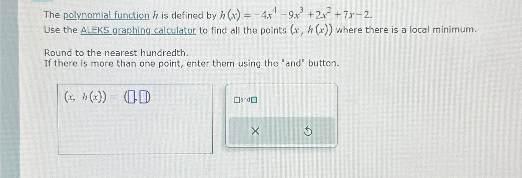 Solved The polynomial function h ﻿is defined by | Chegg.com