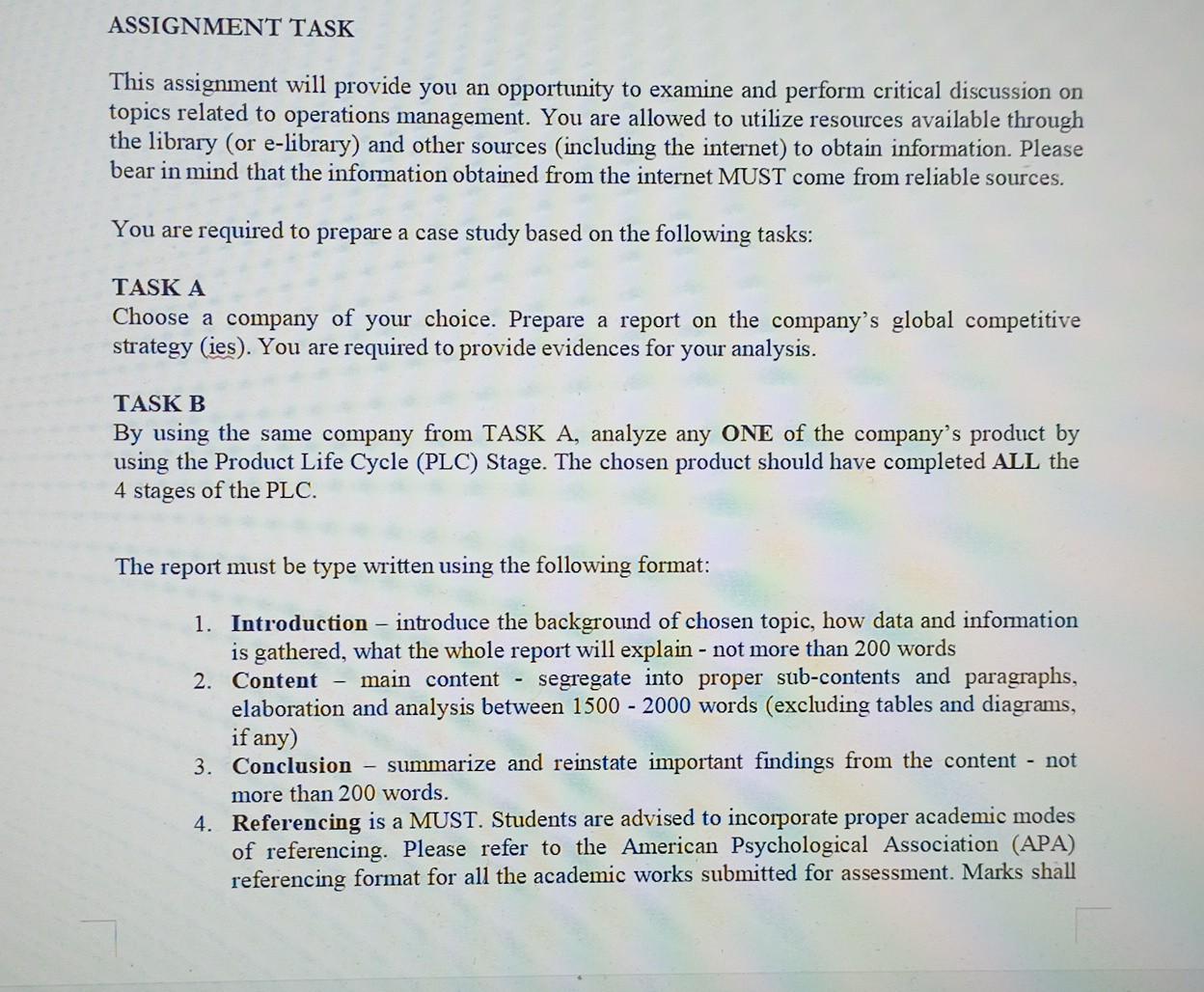 Solved ASSIGNMENT TASK This assignment will provide you an | Chegg.com