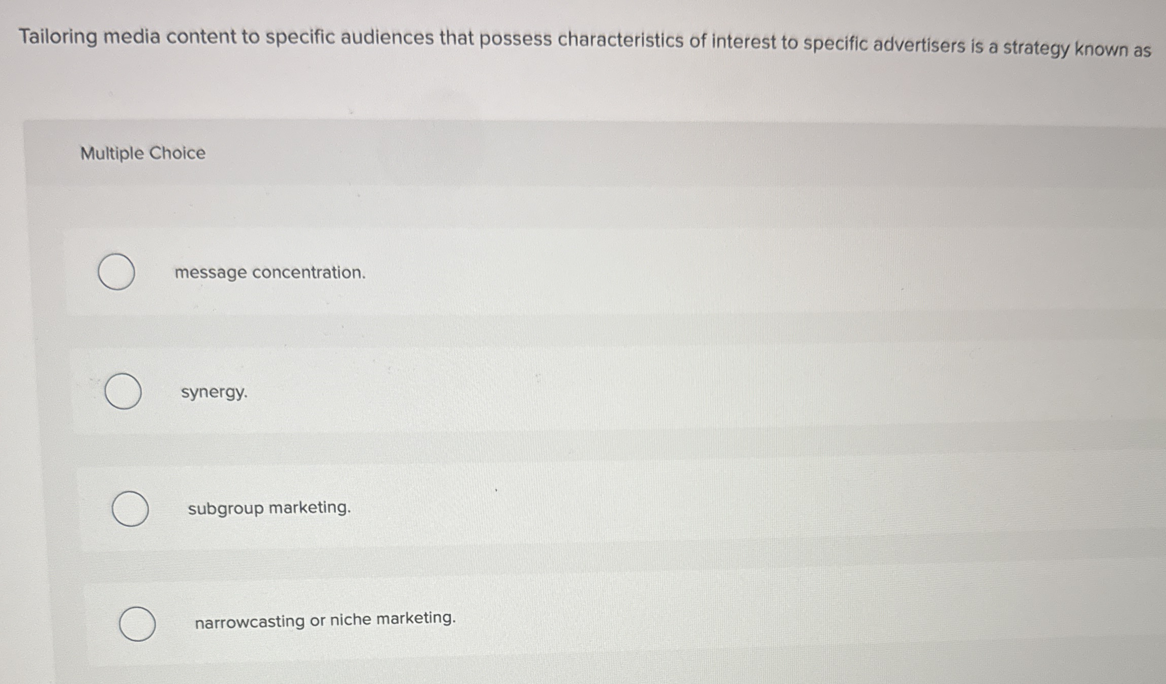 Solved Tailoring media content to specific audiences that | Chegg.com