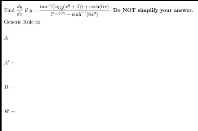 Solved Need help finding the derivatives of A (which is on | Chegg.com