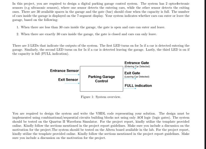 In this project, you are required to design a digital | Chegg.com