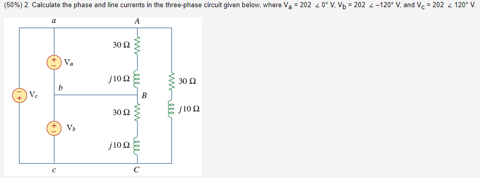 Problem: For the circuit, calculate the phase and | Chegg.com