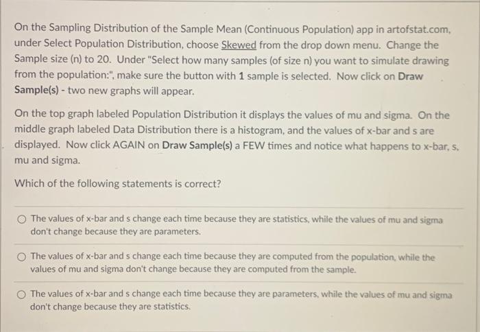 Solved On the Sampling Distribution of the Sample Mean | Chegg.com
