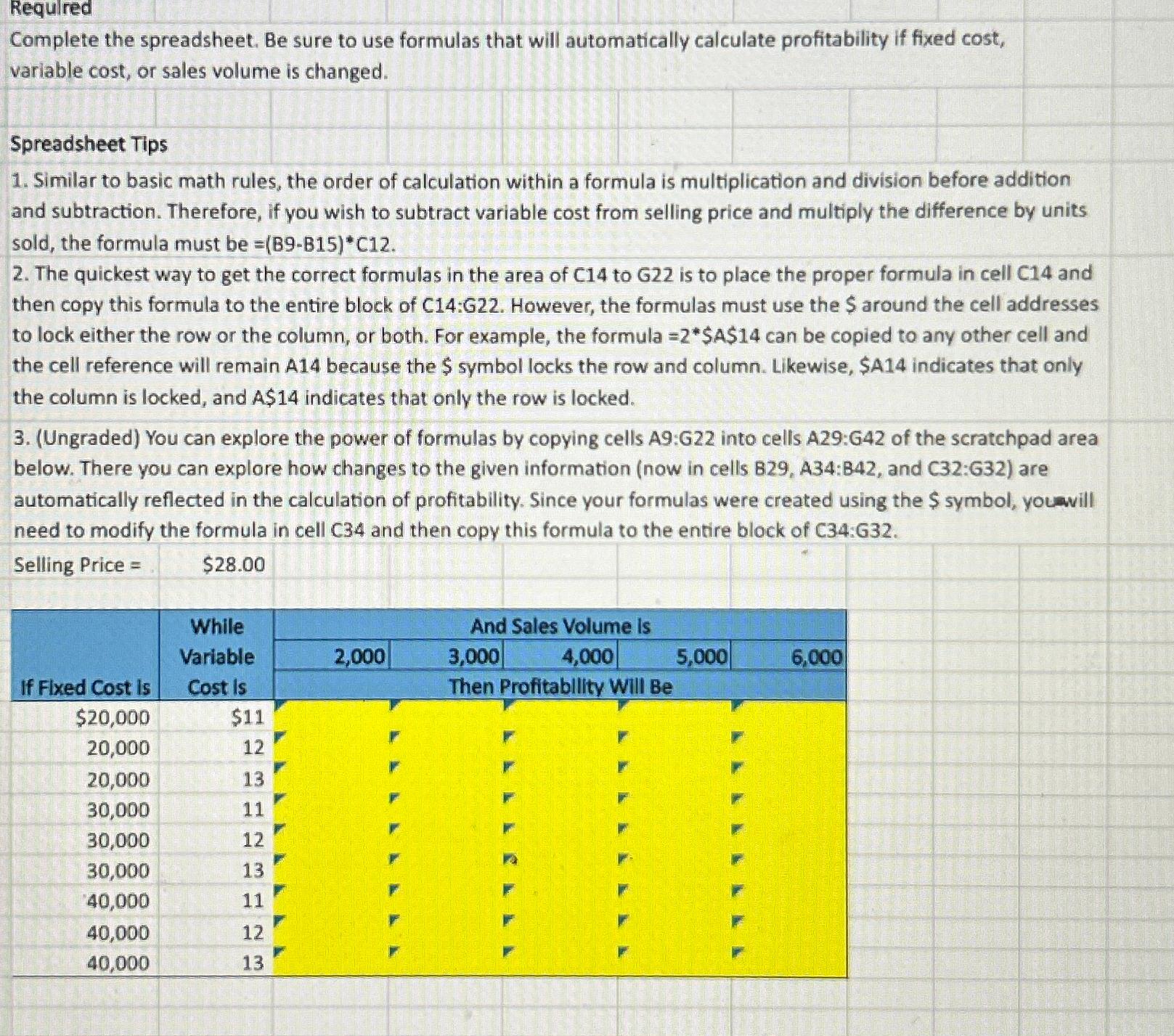 Solved RequlredComplete the spreadsheet. Be sure to use | Chegg.com