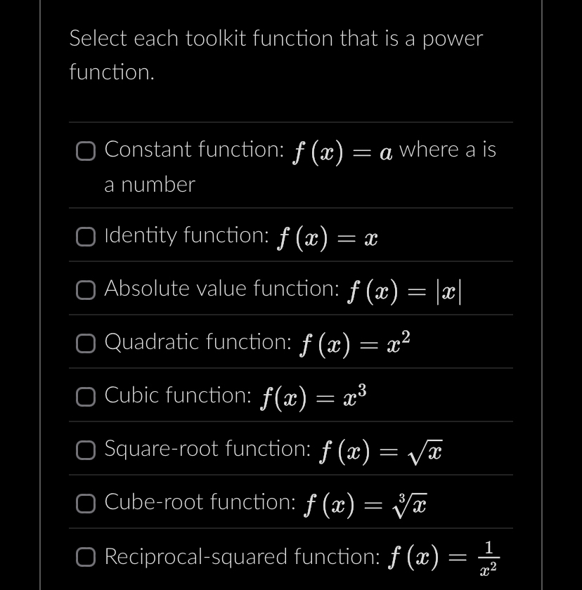 Solved Select each toolkit function that is a | Chegg.com