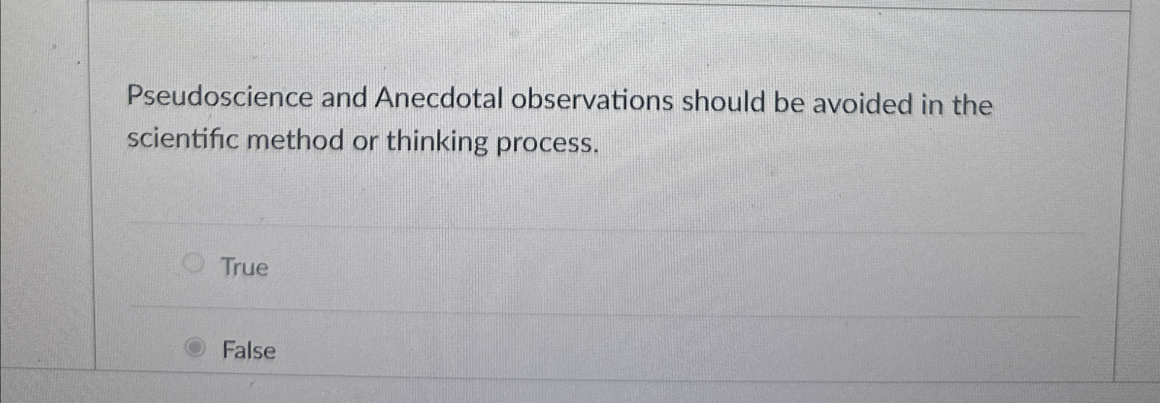 Solved Pseudoscience and Anecdotal observations should be | Chegg.com