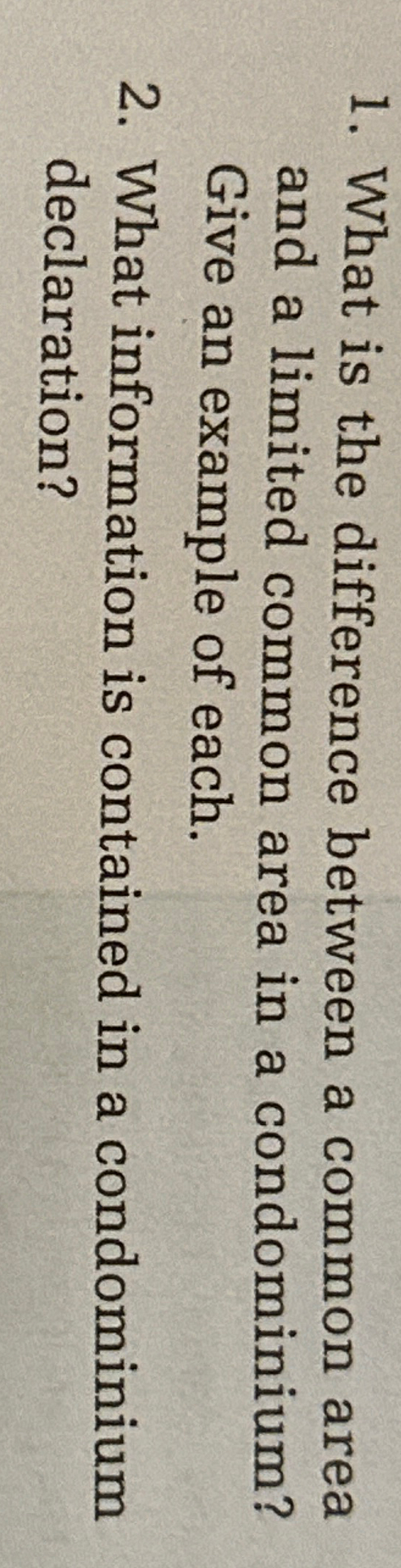Solved What is the difference between a common area and a | Chegg.com