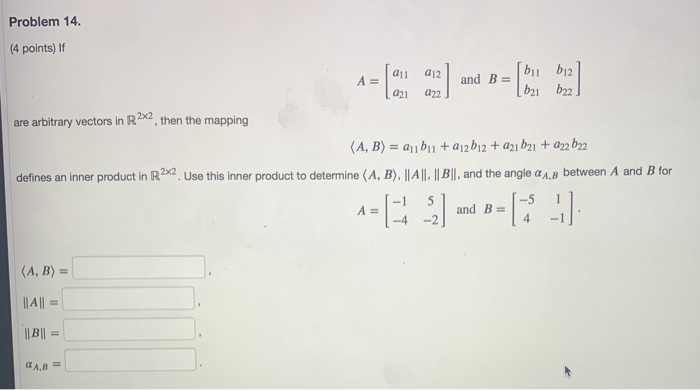 Solved Problem 14. (4 points) If are arbitrary vectors in | Chegg.com Solved Problem 14. (4 points) If are arbitrary vectors in | Chegg.com