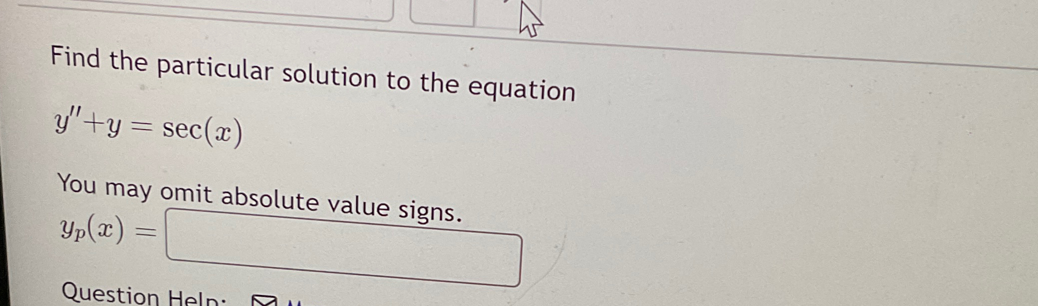 Solved Find the particular solution to the | Chegg.com