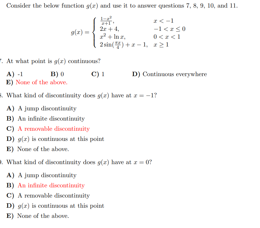 Solved Consider the below function g(x) ﻿and use it to | Chegg.com