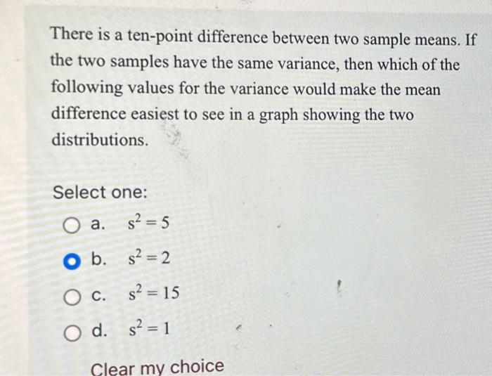 Solved There is a ten-point difference between two sample | Chegg.com