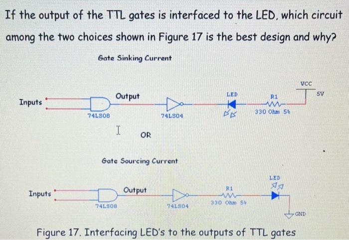 Solved If the output of the TTL gates is interfaced to the | Chegg.com