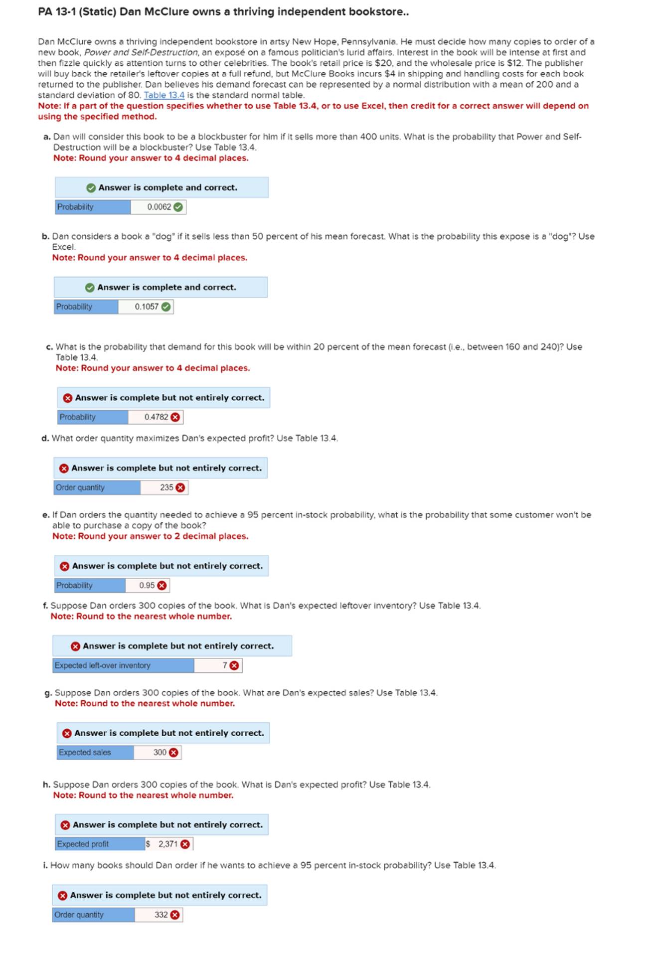 Need help with parts I got wrong | Chegg.com