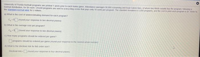 Solved o University of Florida football programs are printed | Chegg.com