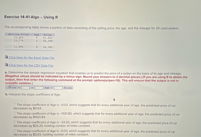 Solved Click Here For The Excel Data File Click Here For The 3406