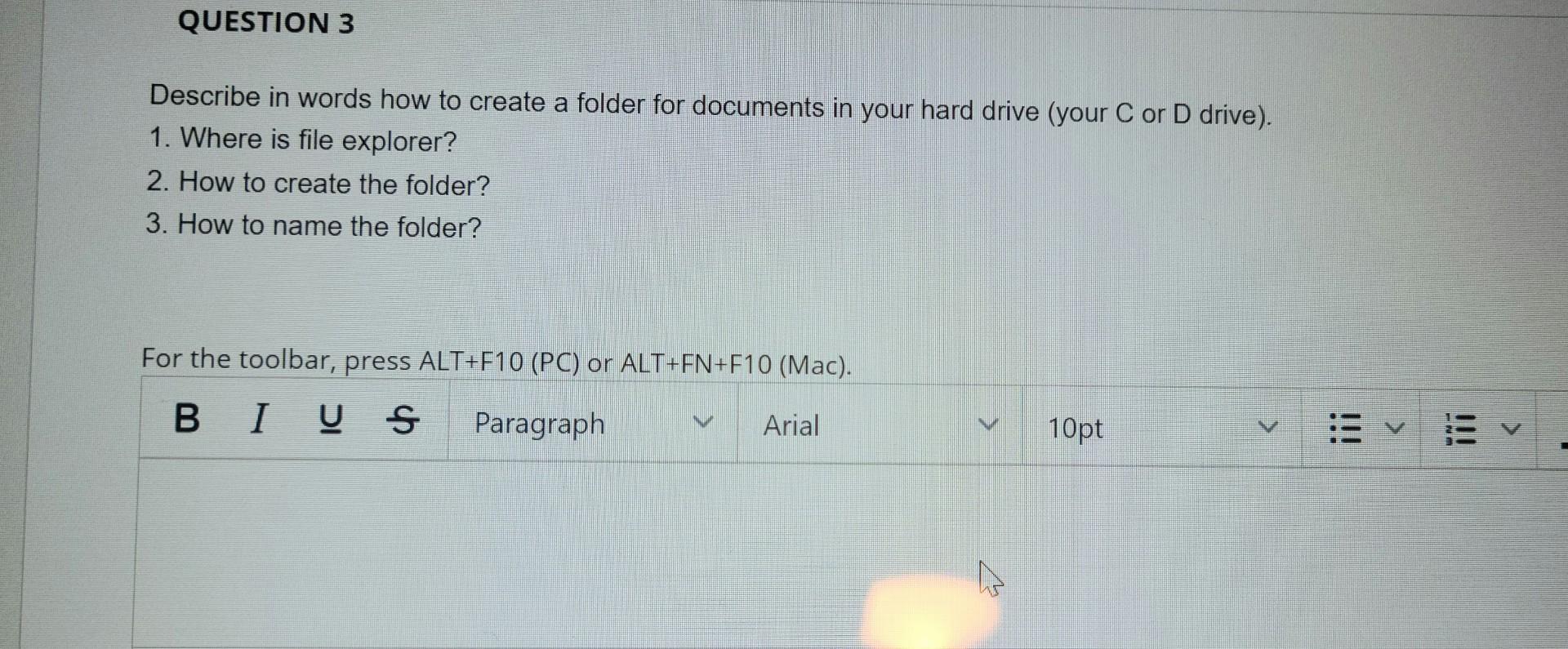 Solved Describe in words how to create a folder for | Chegg.com