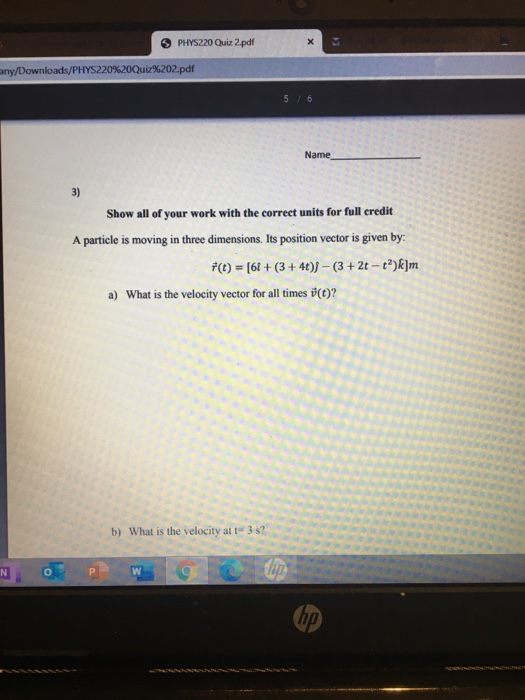 Solved PHYS220 Quiz 2.pdf | Chegg.com