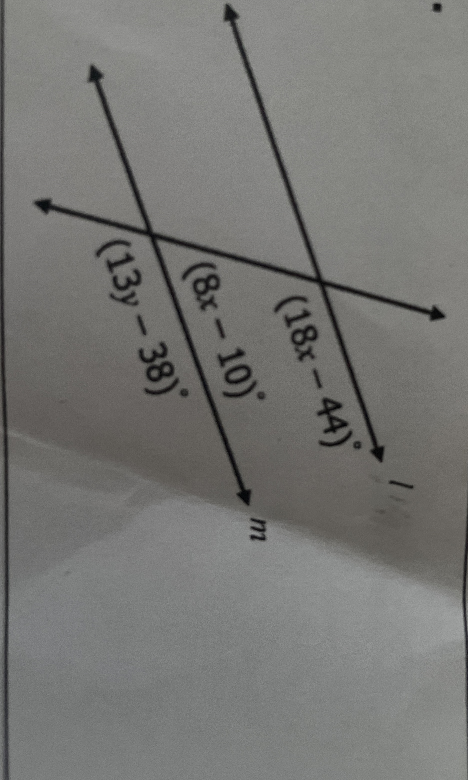 Solved If l || ﻿m, ﻿find the value of each missing | Chegg.com