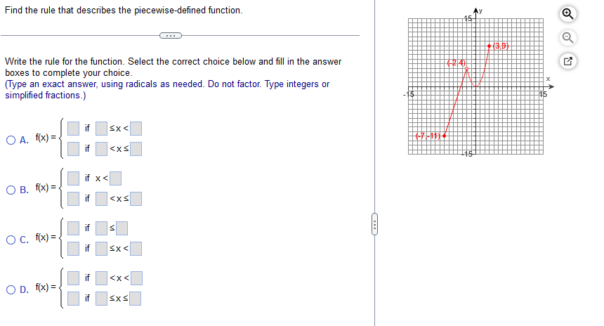 Solved Find the rule that describes the piecewise-defined | Chegg.com