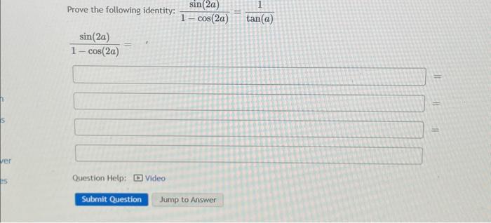 Solved Prove the following identity: | Chegg.com