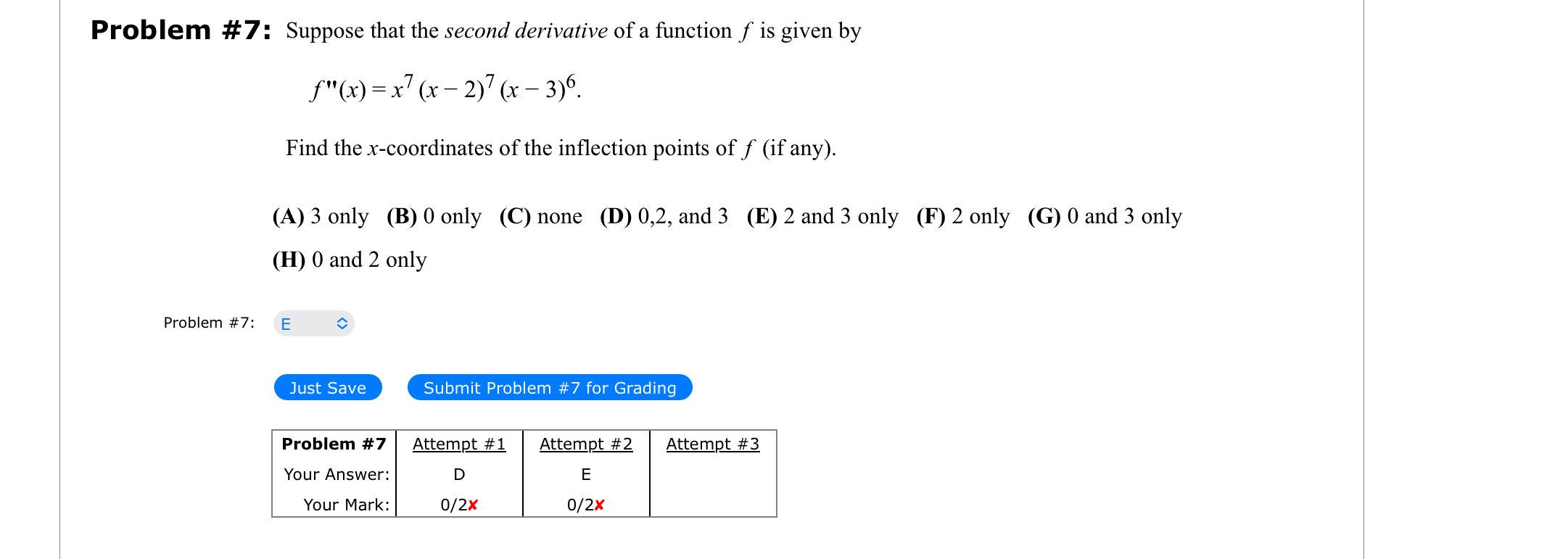 Solved Problem #7: Suppose that the second derivative of a | Chegg.com