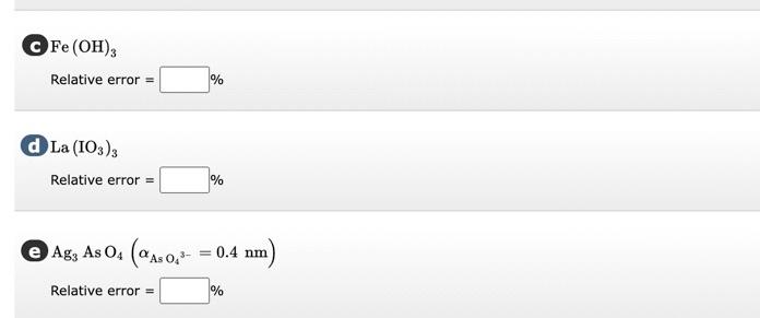Calculate the % relative error in solubility by using | Chegg.com