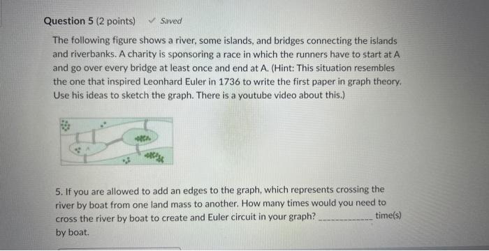 Solved The following figure shows a river, some islands, and | Chegg.com