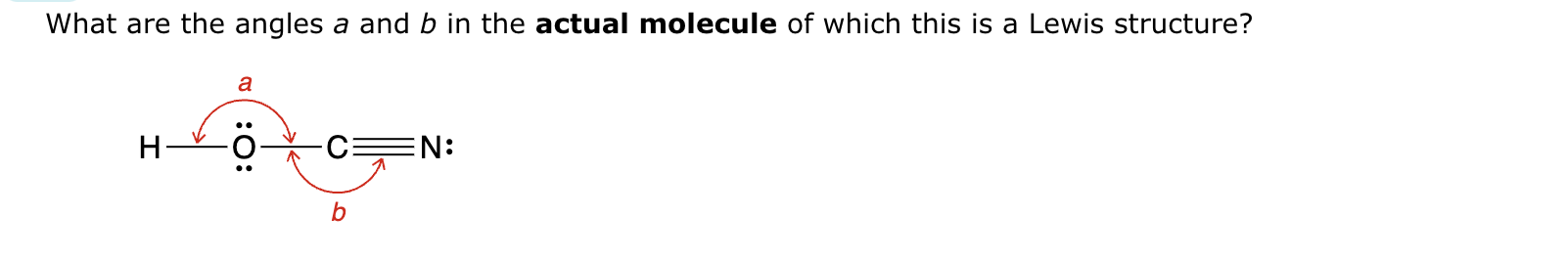 [Solved]: What are the angles a and b in the actual molecule