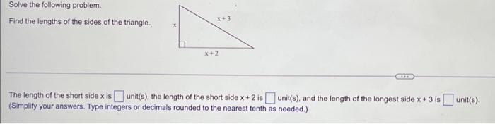 Solved Solve the following problem. Find the lengths of the | Chegg.com