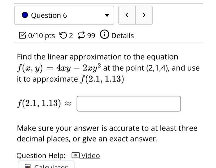 Solved Find the linear approximation to the equation | Chegg.com