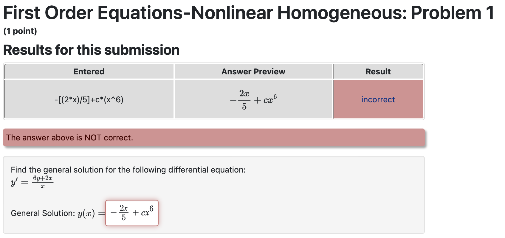 Solved First Order Equations-Nonlinear Homogeneous: Problem | Chegg.com