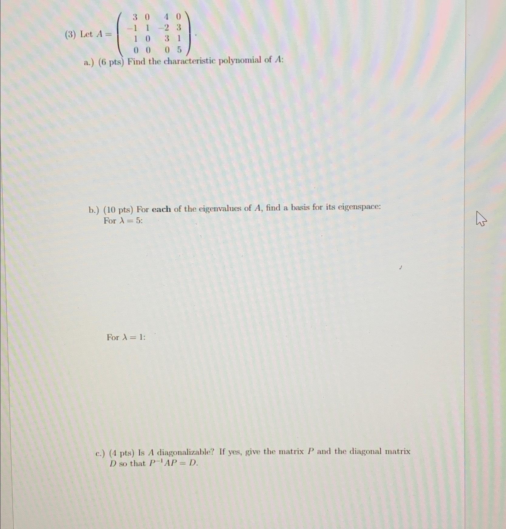 Solved (3) ﻿Let | Chegg.com