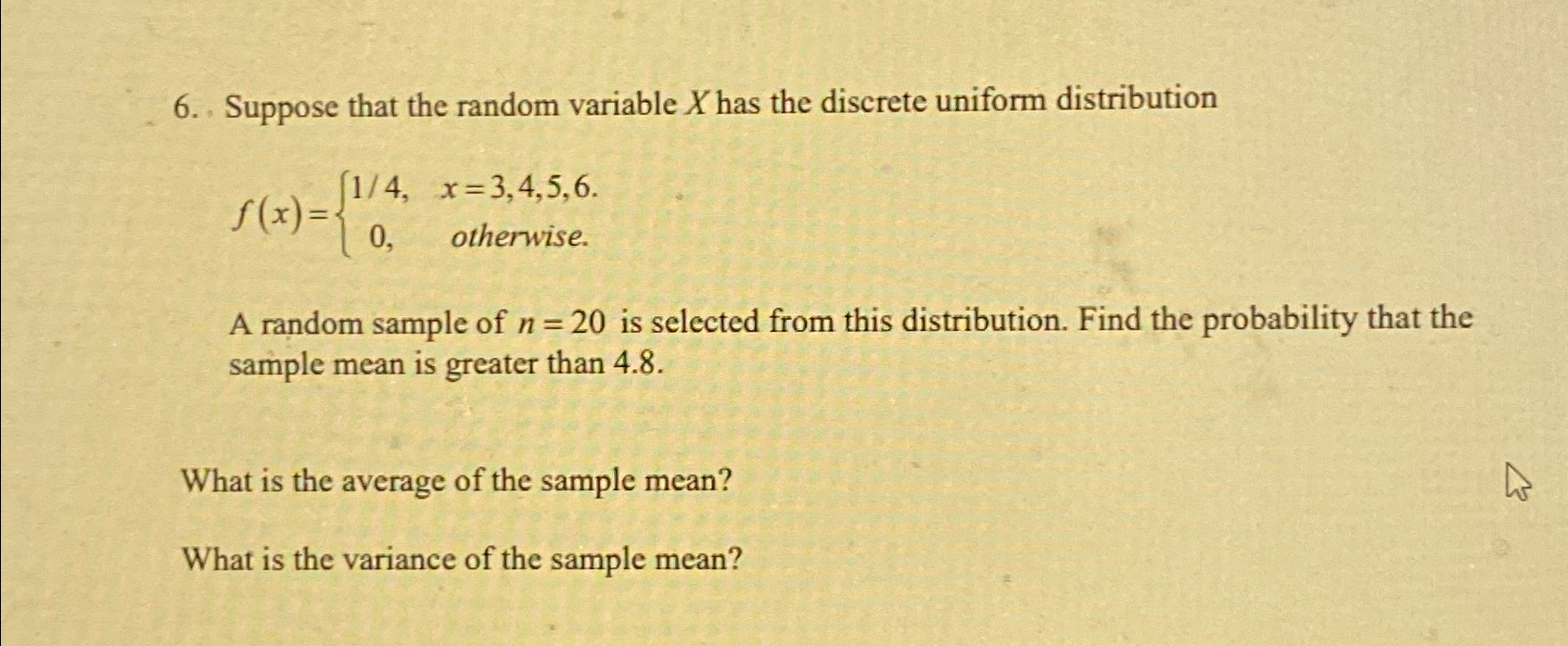 Solved Suppose that the random variable x ﻿has the discrete | Chegg.com